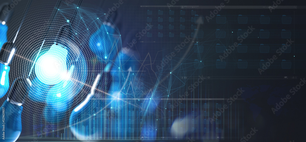 light bulb 3d with marketing network graph chart backgrounds planning ...