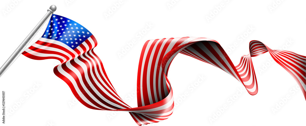 American Flag Ribbon Design Stock Illustration | Adobe Stock