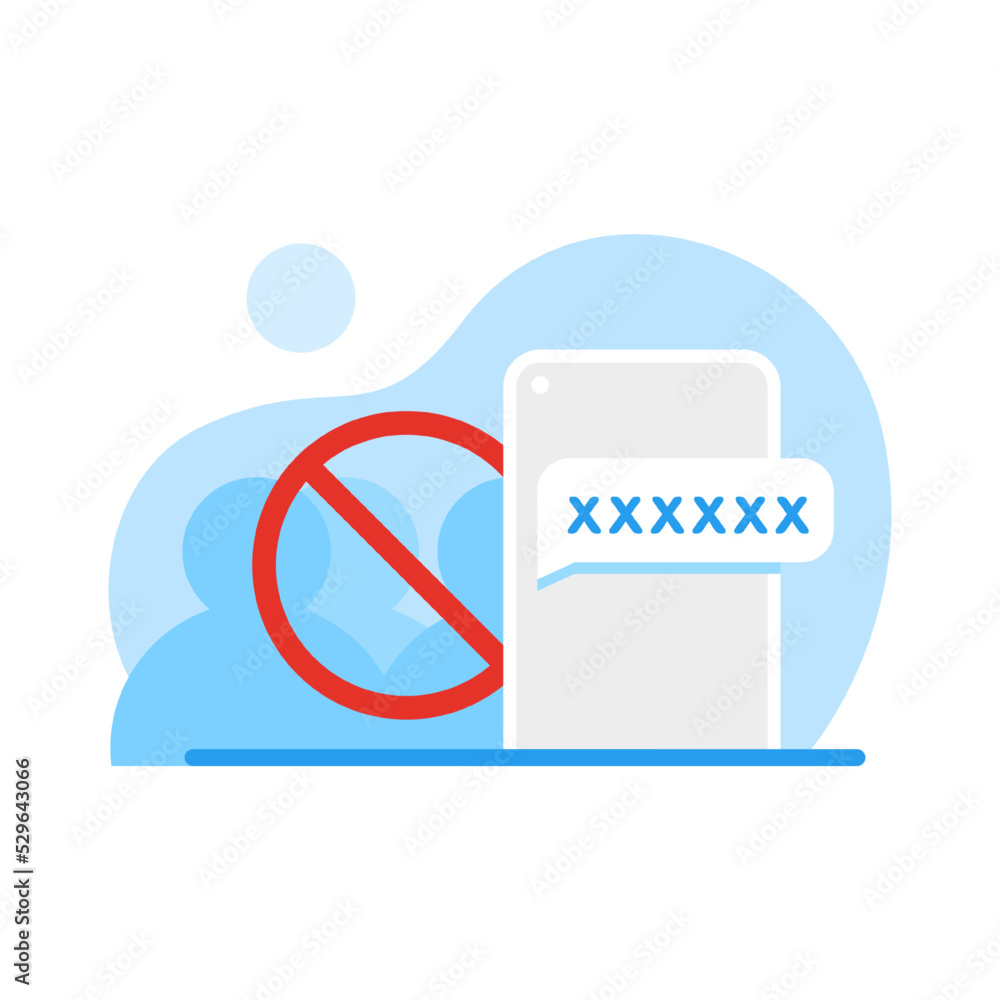 don't share one time password (OTP) or verification code concept ...