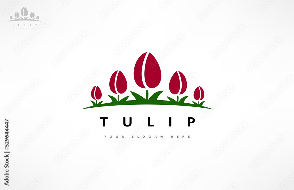 Tulip logo vector. Flower Design illustration. Stock Vector | Adobe Stock