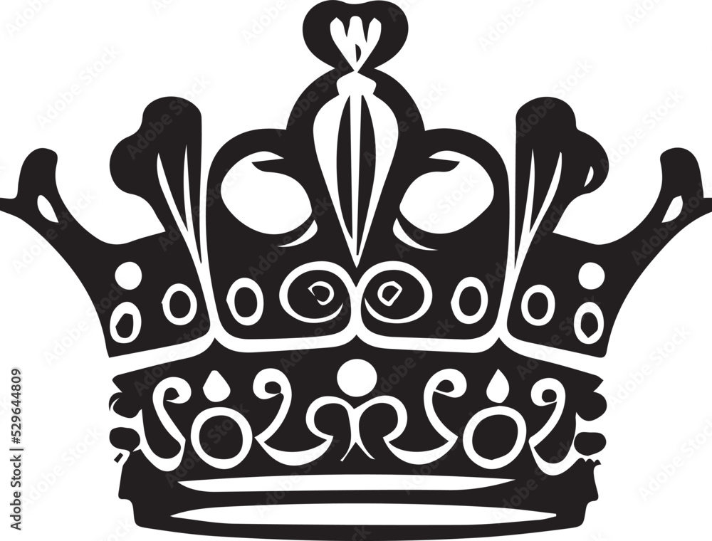 Silueta de Corona en fondo blanco Stock Vector | Adobe Stock