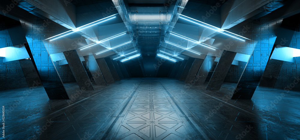 Sci Fi Futuristic Spaceship Warehouse Alien Tunnel Corridor Hangar ...