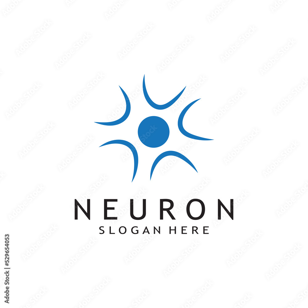 nerve cell logo or neuron logo with vector template Stock Vector ...