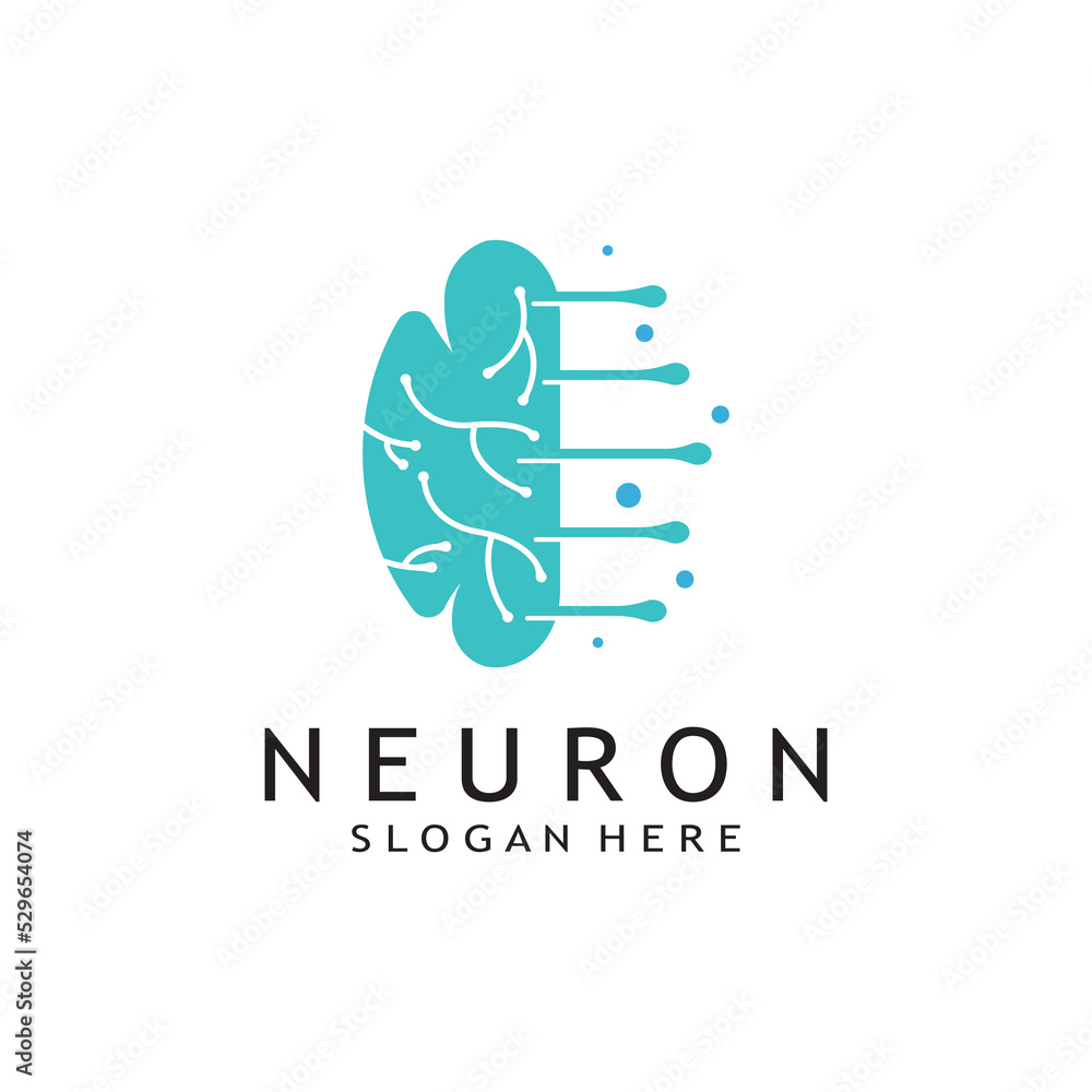nerve cell logo or neuron logo with vector template Stock Vector ...