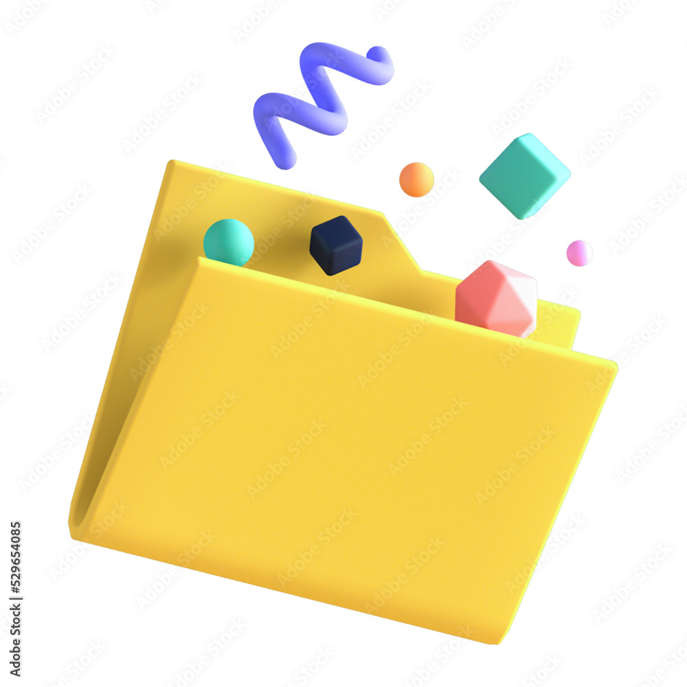 3d floating element folder icon Stock Illustration | Adobe Stock