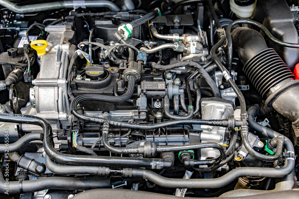 Ford Puma 1.0 EcoBoost hybrid engine Stock Photo | Adobe Stock