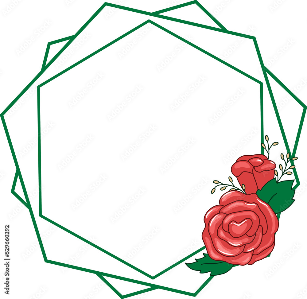frame with rose for the design of invitations, postcards. Png. Stock ...