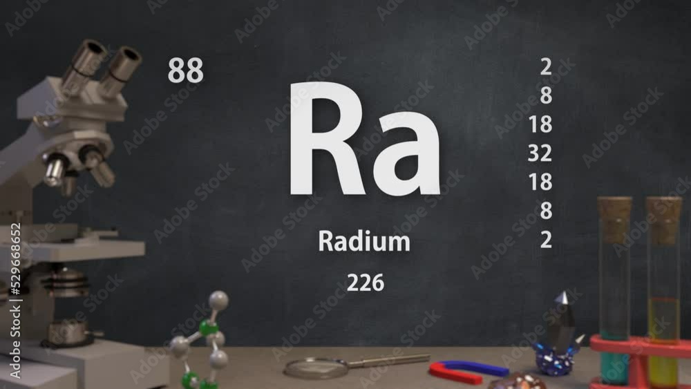 Element 88 Ra Radium of the Periodic Table Infographic Stock Video ...