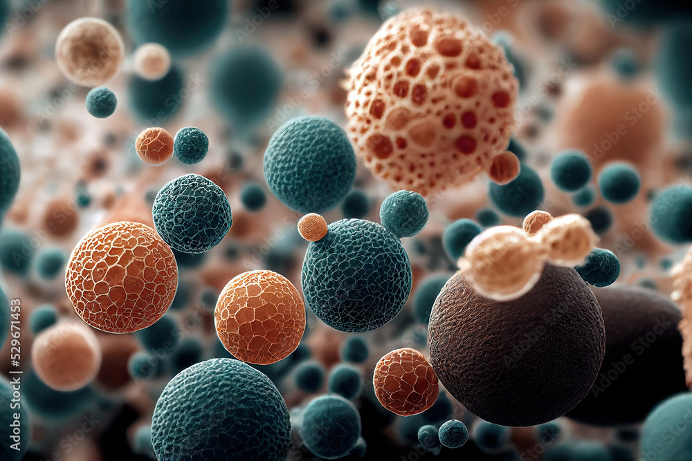 Abstract biology background. Nano medicine concept, nano particles for ...