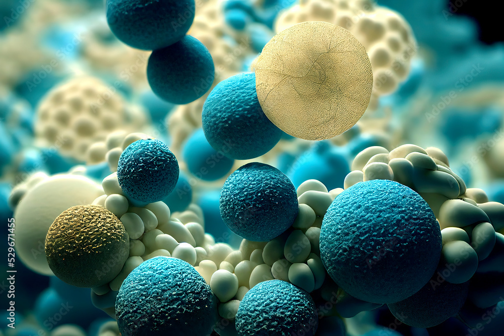 Abstract biology background, microscopic view of organic substance ...
