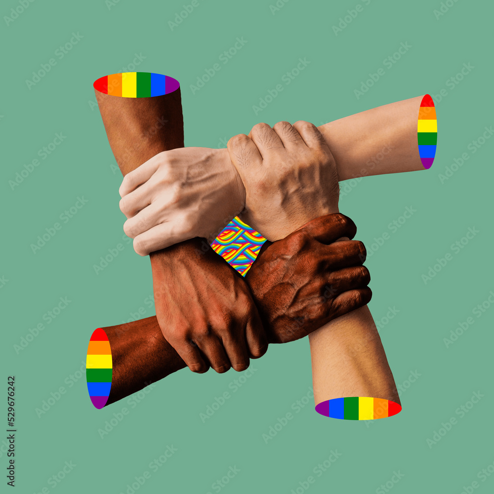 Human hands are holding each other. The symbol of lesbian, gay ...