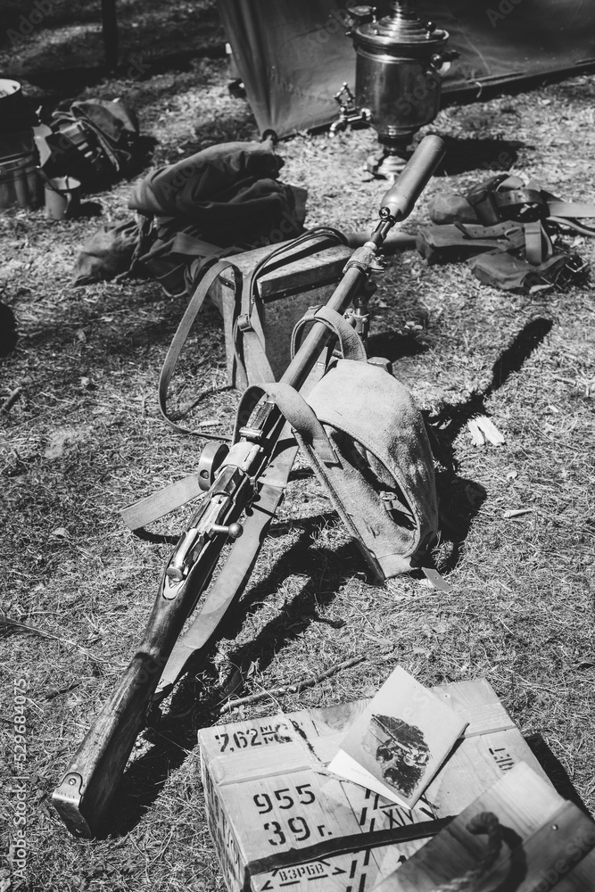 Old soviet russian rifle mosin nagant model 91 38. model 91 cossack ...