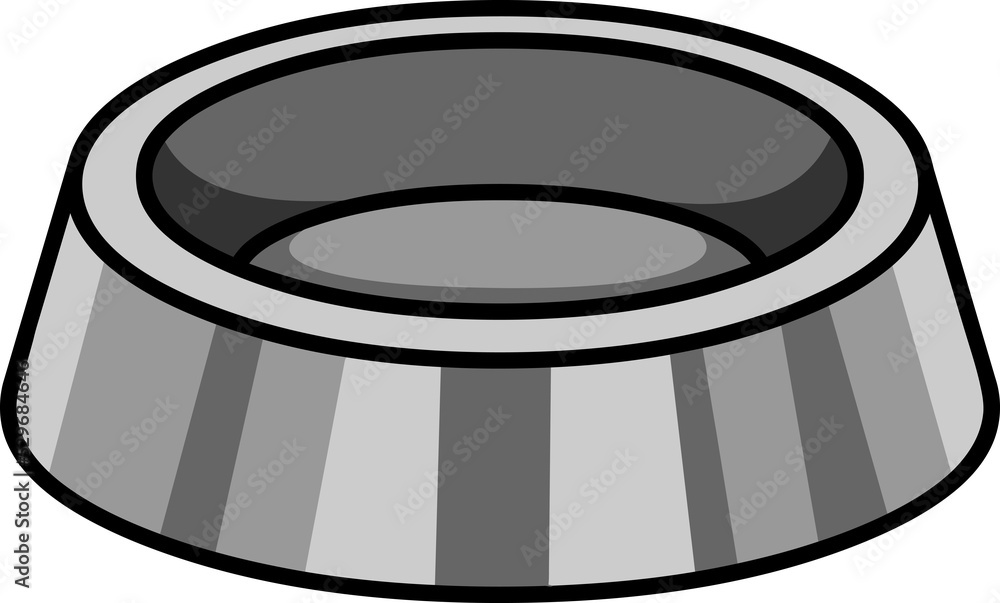 Cartoon Dog Or Cat Bowl Hand Drawing. Hand Drawn Illustration Isolated ...