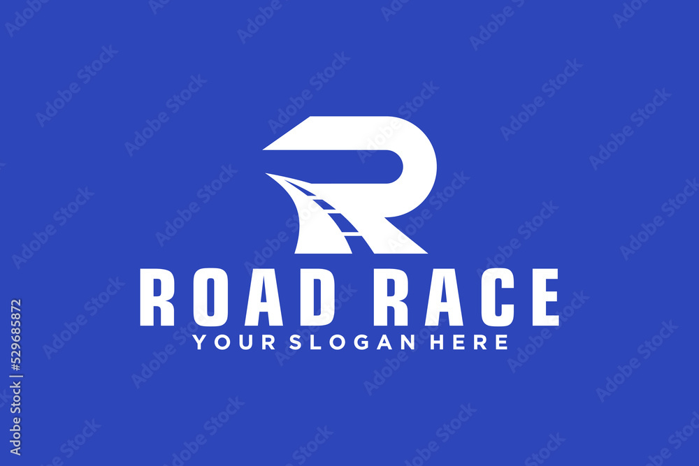 road combination letter R logo design, for automotive, racing and ...