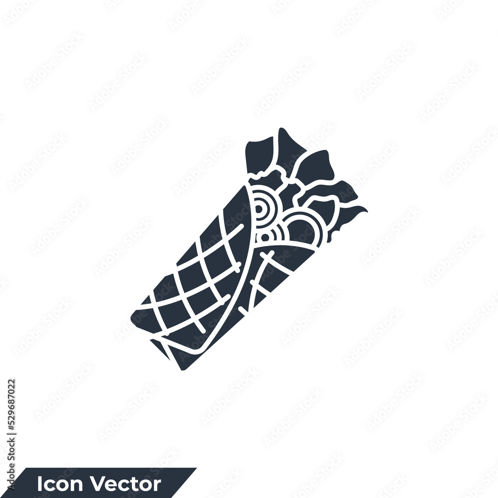 Shawerma sandwich icon logo vector illustration. shawarma symbol ...
