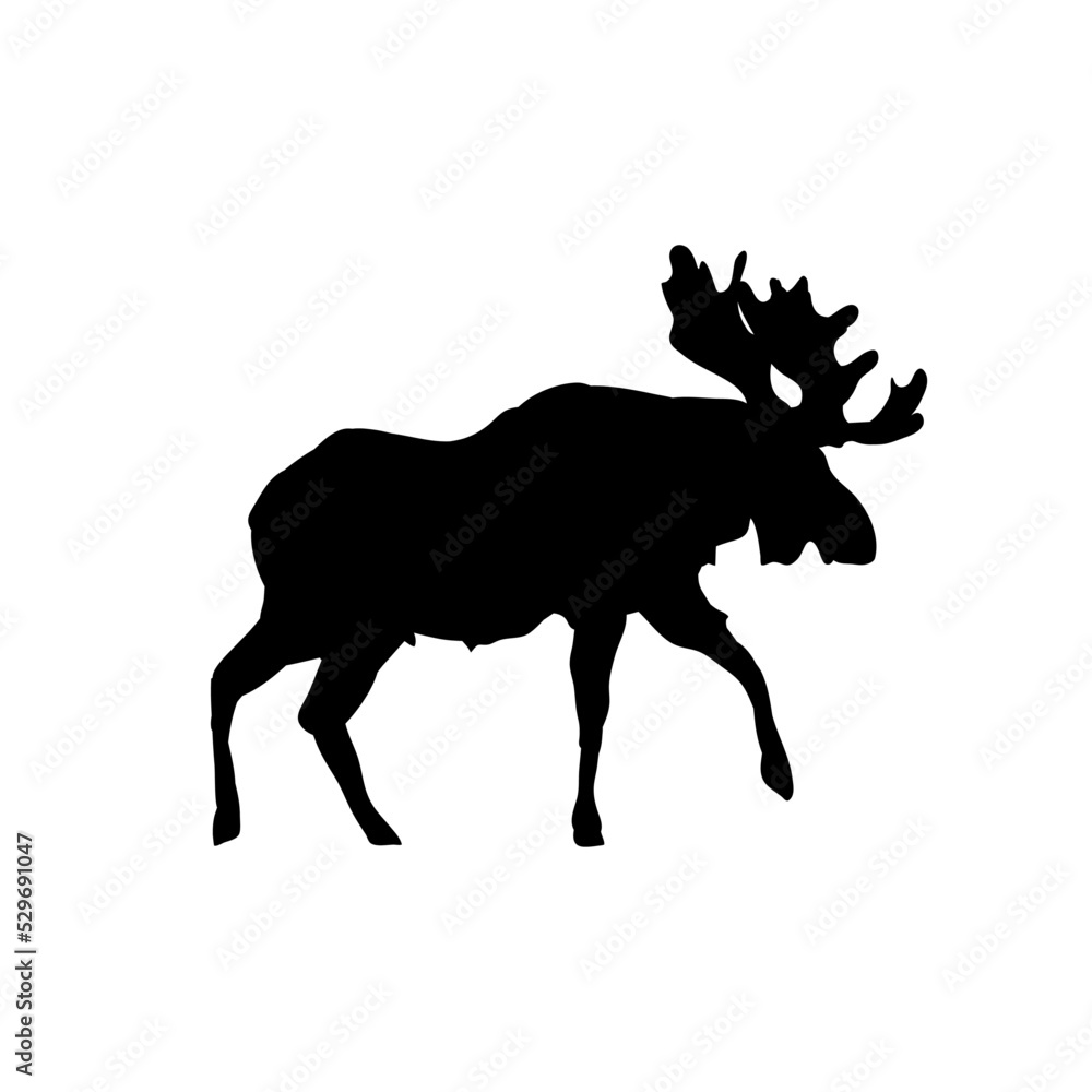 moose silhouette vector illustration Stock Vector | Adobe Stock