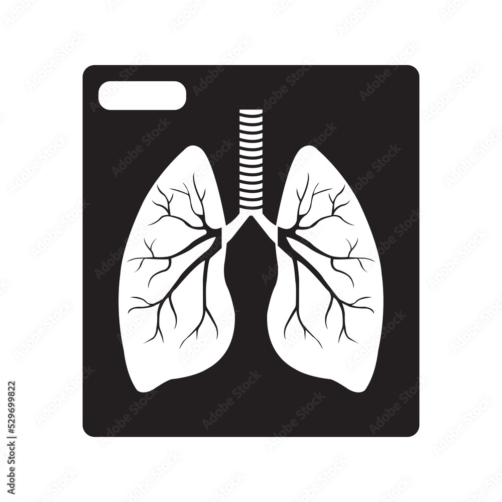 Anatomy breathe patient lungs icon | Black Vector illustration | Stock ...