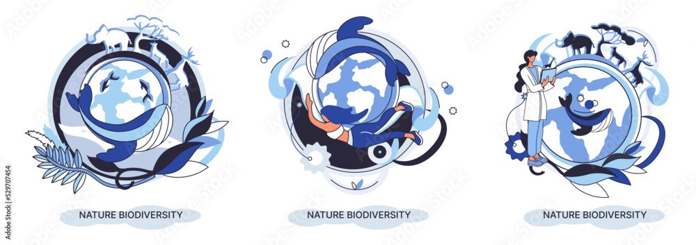 Biodiversity in nature as environment variety of life on Earth planet ...