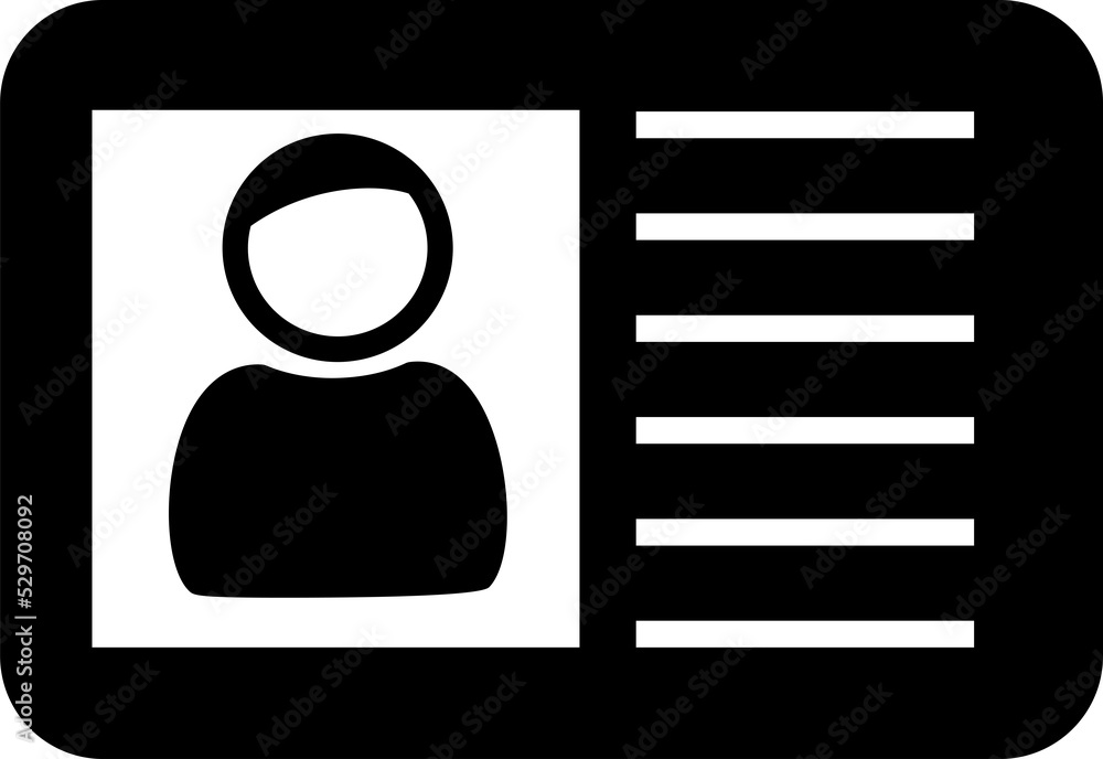Isolated icon of a personal ID card. Concept of identification ...