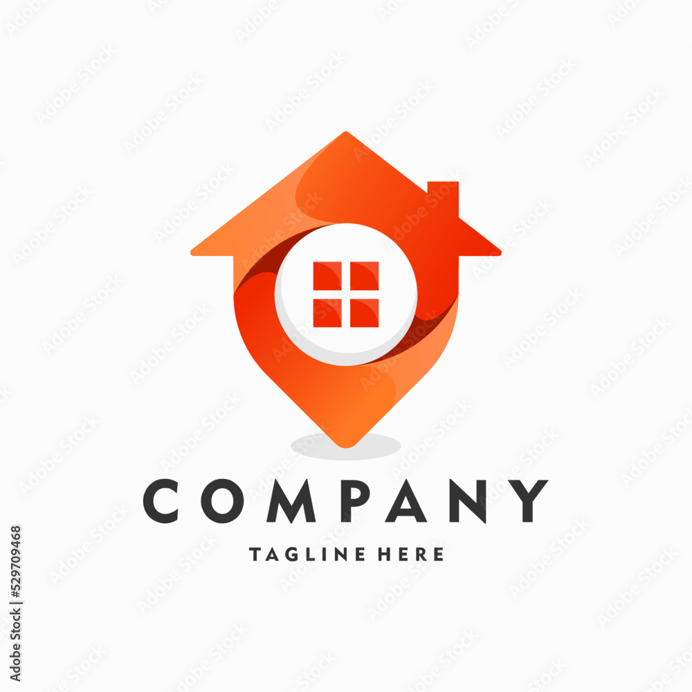 House location logo, home location, pin house logo Stock Vector | Adobe ...