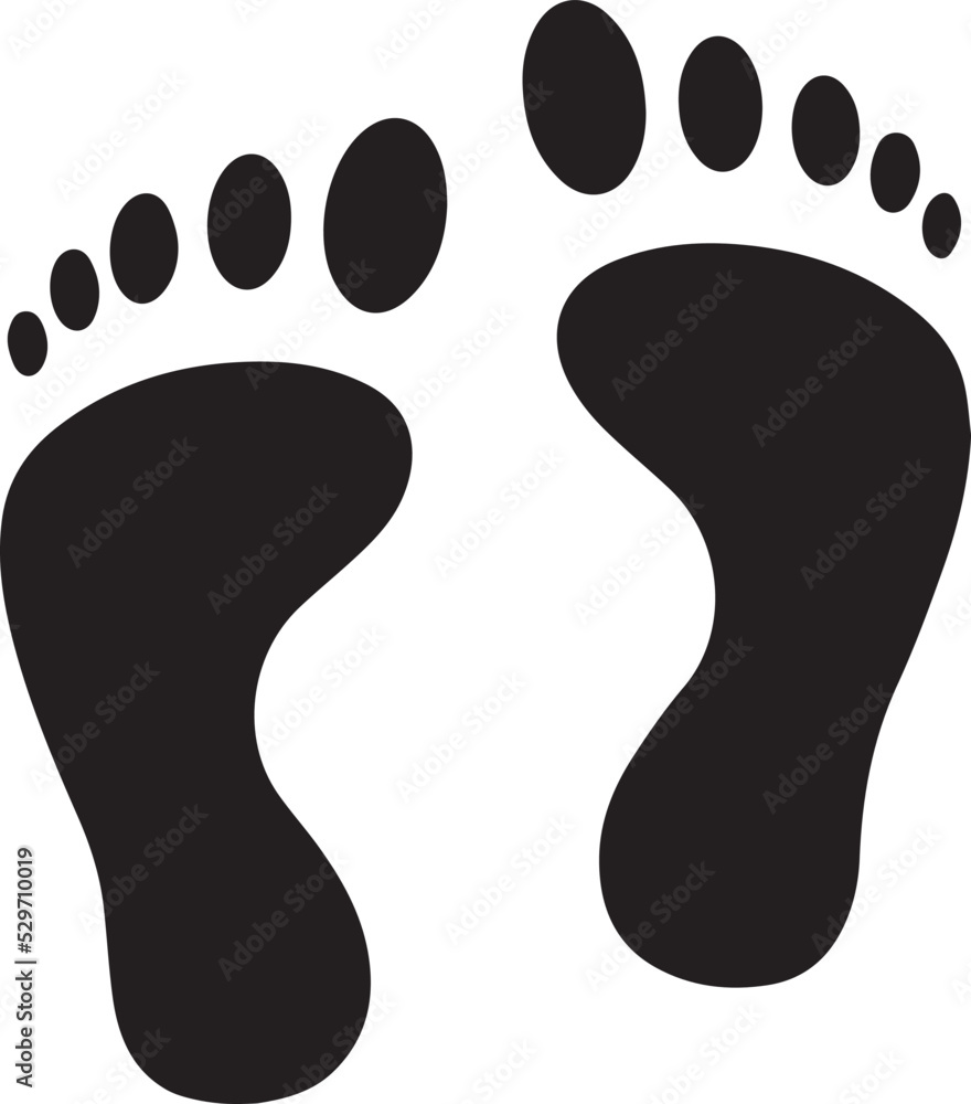 Two footprints. Human footprint icon. silhouette of footprints ...