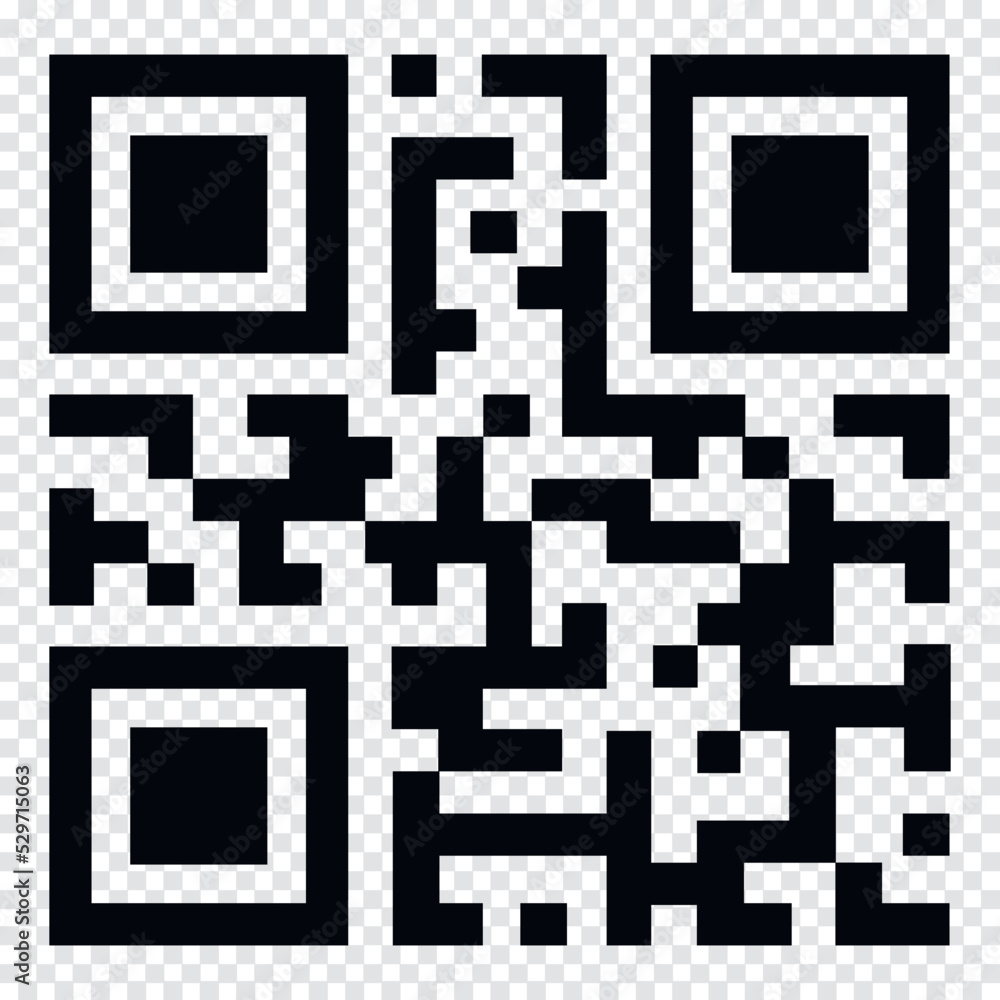 QR Code Isolated On Transparent Background Stock Vector Adobe Stock