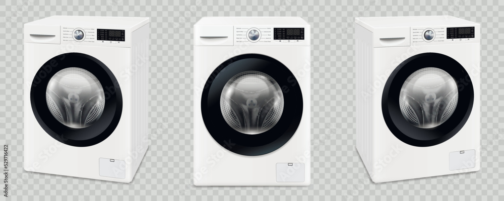 Washing machine mockup isolated on transparent background Stock Vector ...
