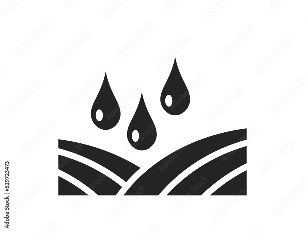 Farm field irrigation icon. farming and agriculture symbol. isolated ...