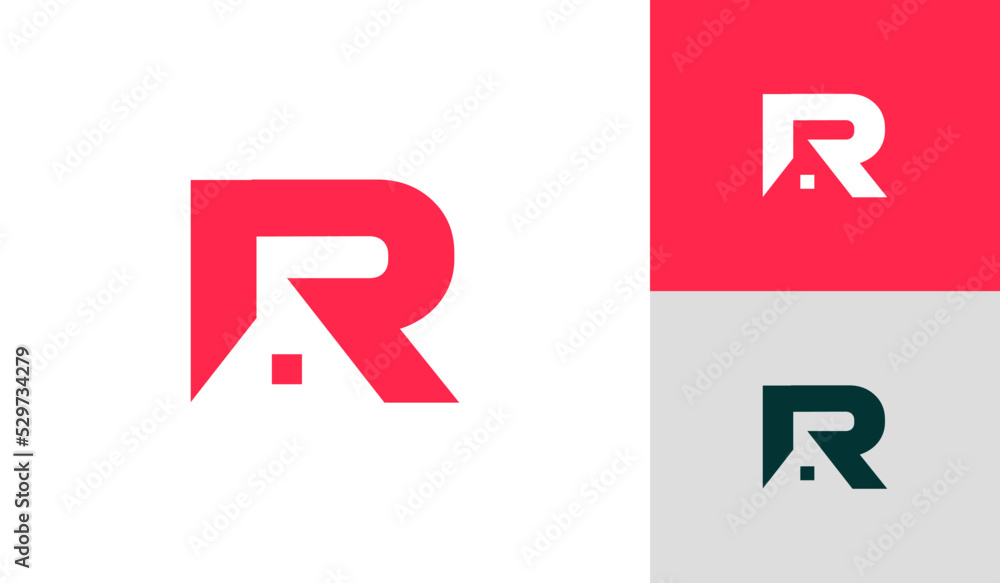 Letter R logo with house roof Stock Vector | Adobe Stock