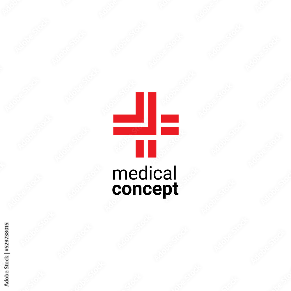 Plus logo inspiration in red. Suitable for logos related to medical and ...