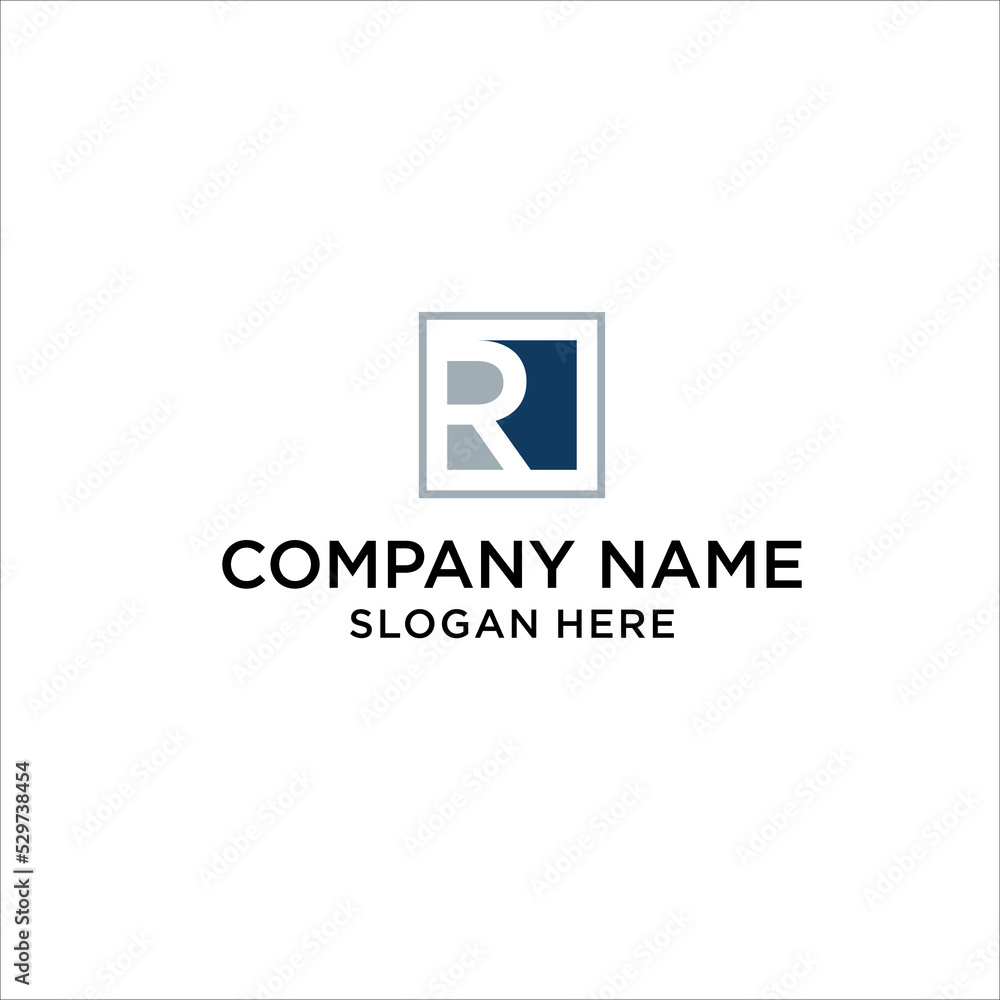 Letter r square rounded logo design template vector . logo Stock Vector ...