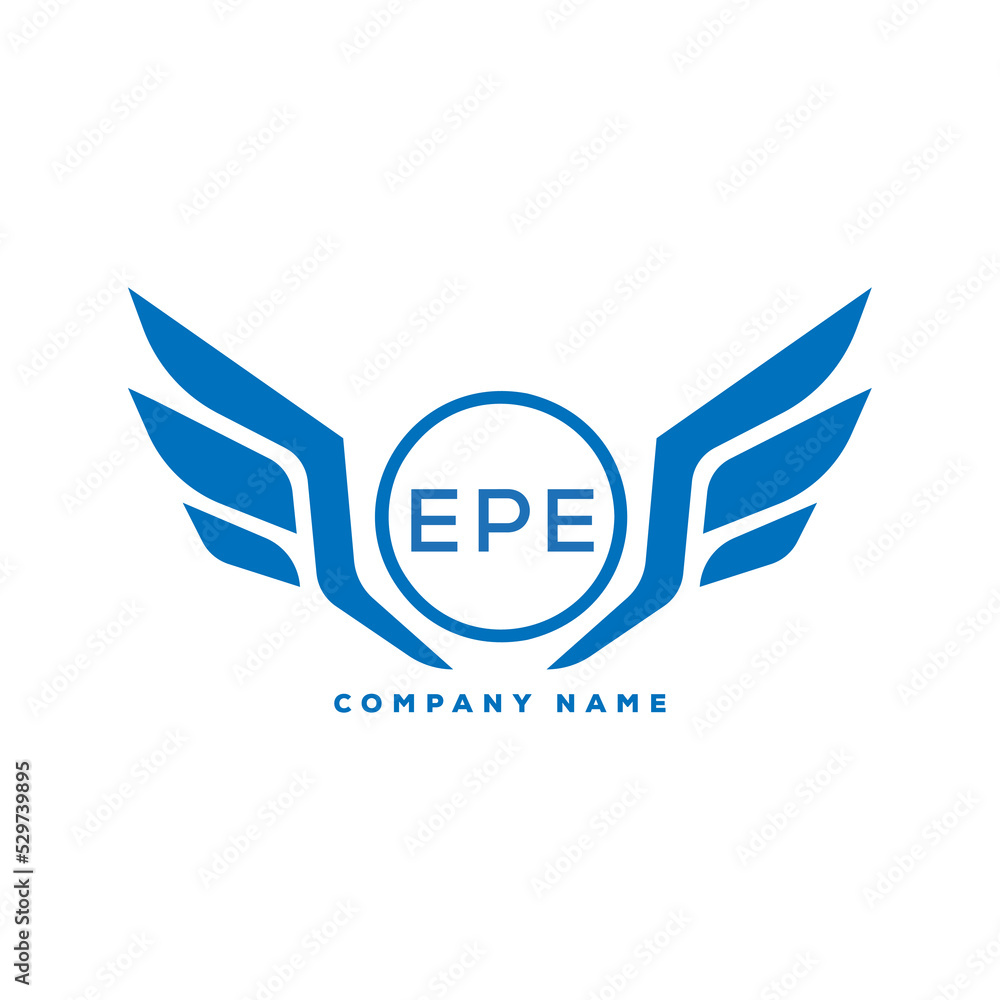 EPE letter logo. EPE blue image on white background. EPE Monogram logo ...