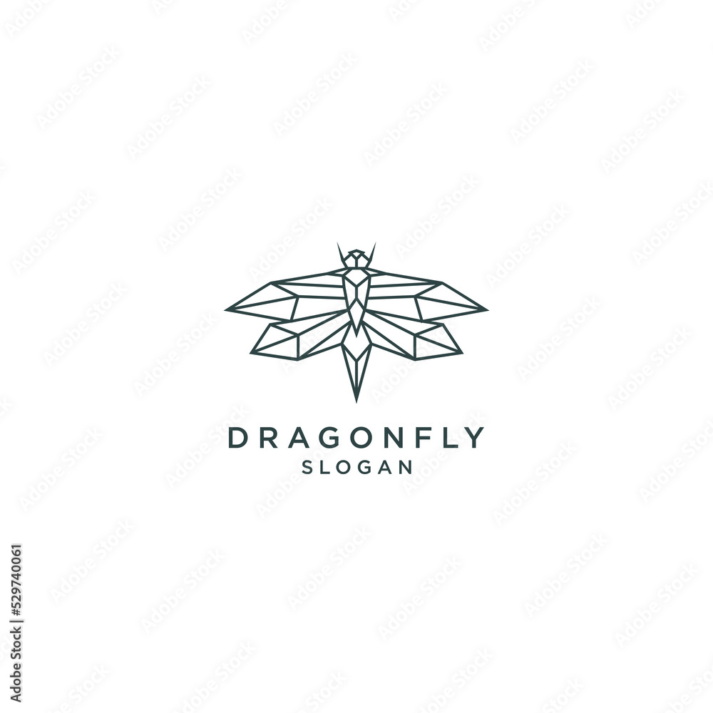 Dragon fly logo dising icon vector Stock Vector | Adobe Stock