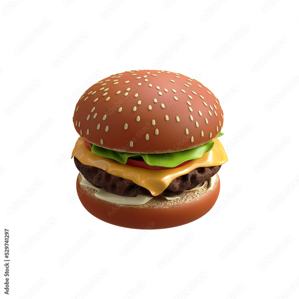 3d rendered burger object illustration with transparent Background at ...