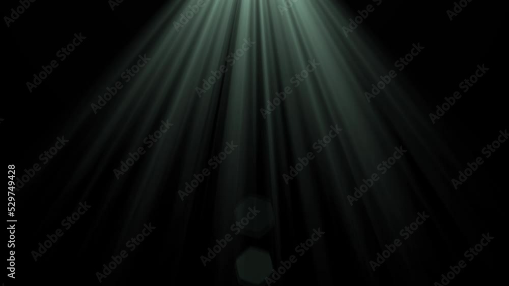 Vidéo Stock Optical Lens flare effect, 4K on black background. Top left ...
