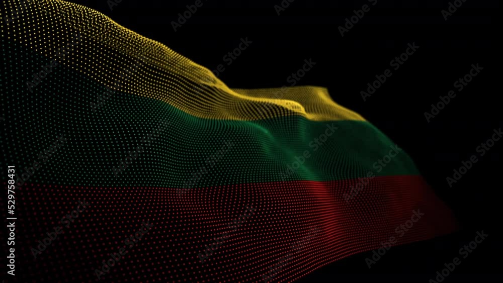 Seamless looping animated digital flag of Lithuania overlay rendered of ...