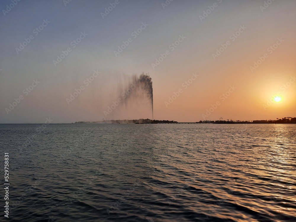 Beautiful sunset at Jeddah, Corniche. The Jeddah Corniche, also known ...
