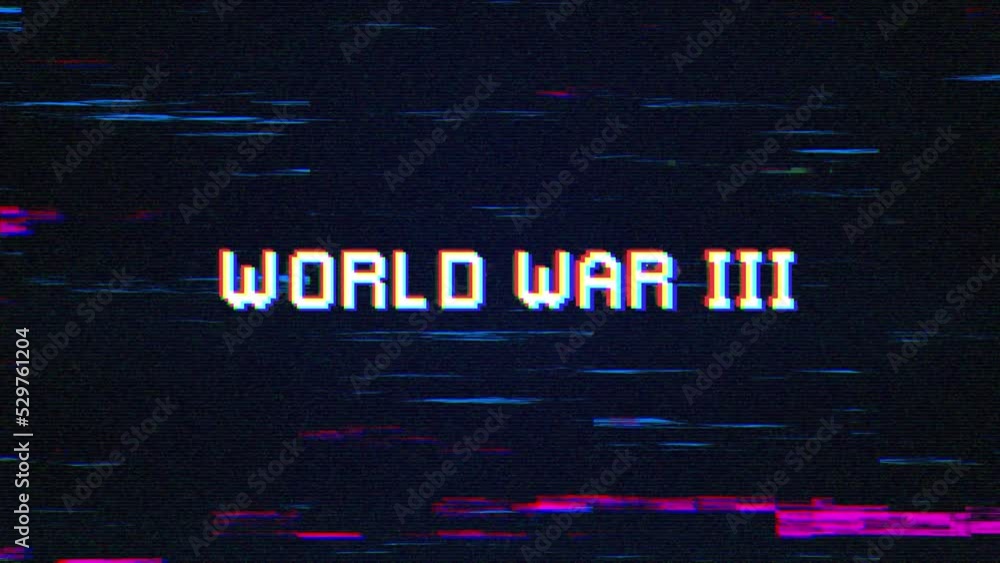 WORLD WAR III text with glitch background concept for video games ...