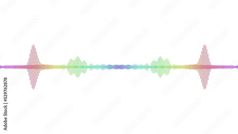 Sound wave or frequency digital isolated on white background. pastel ...