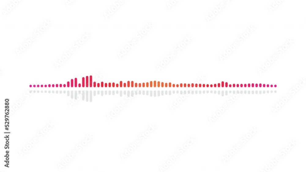 Sound wave or frequency digital isolated on white background. pastel ...