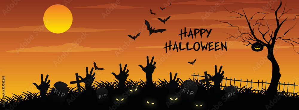 Modern facebook cover page design for halloween concept Stock Vector ...