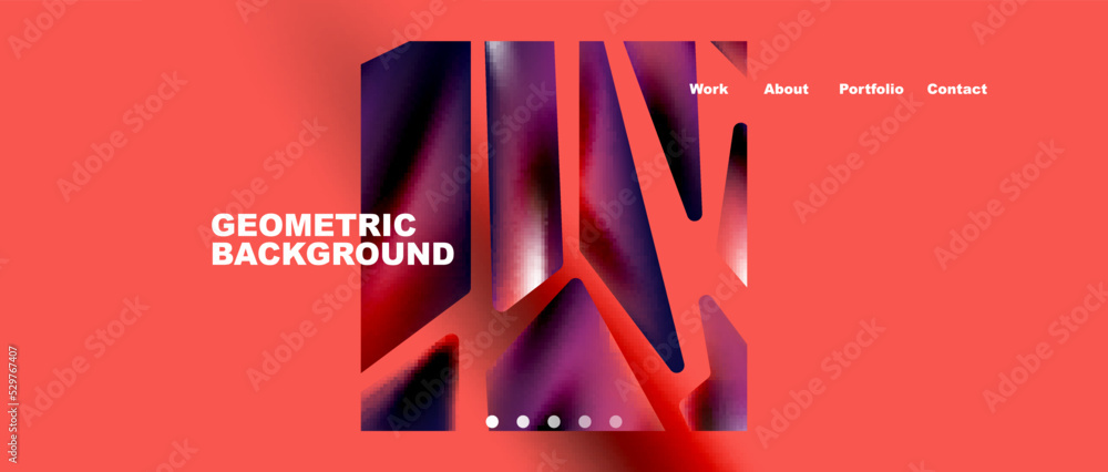 Abstract geometric landing page. Creative background for wallpaper ...