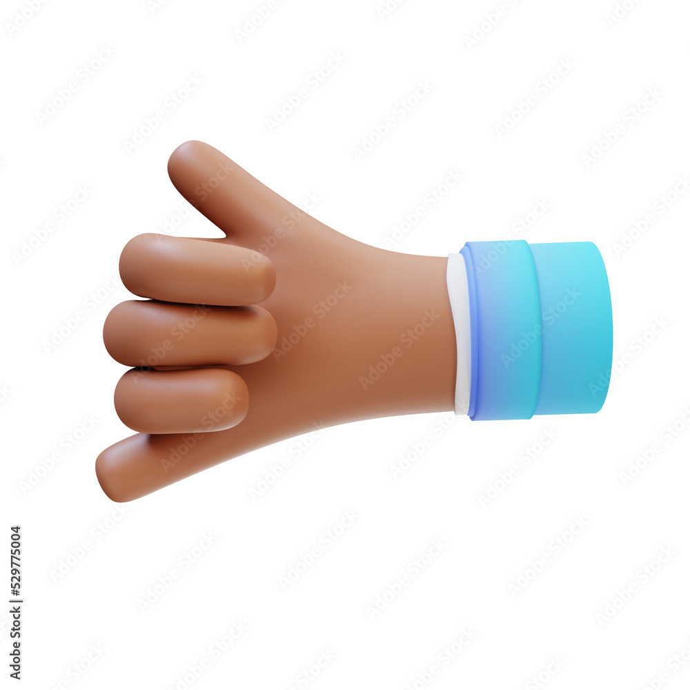 3D illustration call me hand gestures Stock Illustration | Adobe Stock