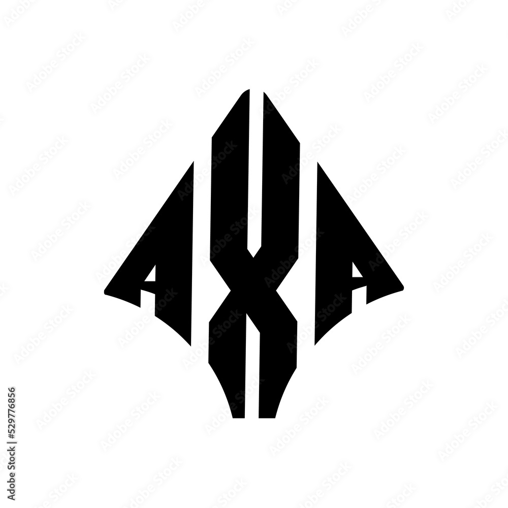 AXA letter logo design. AXA modern letter logo with black background ...