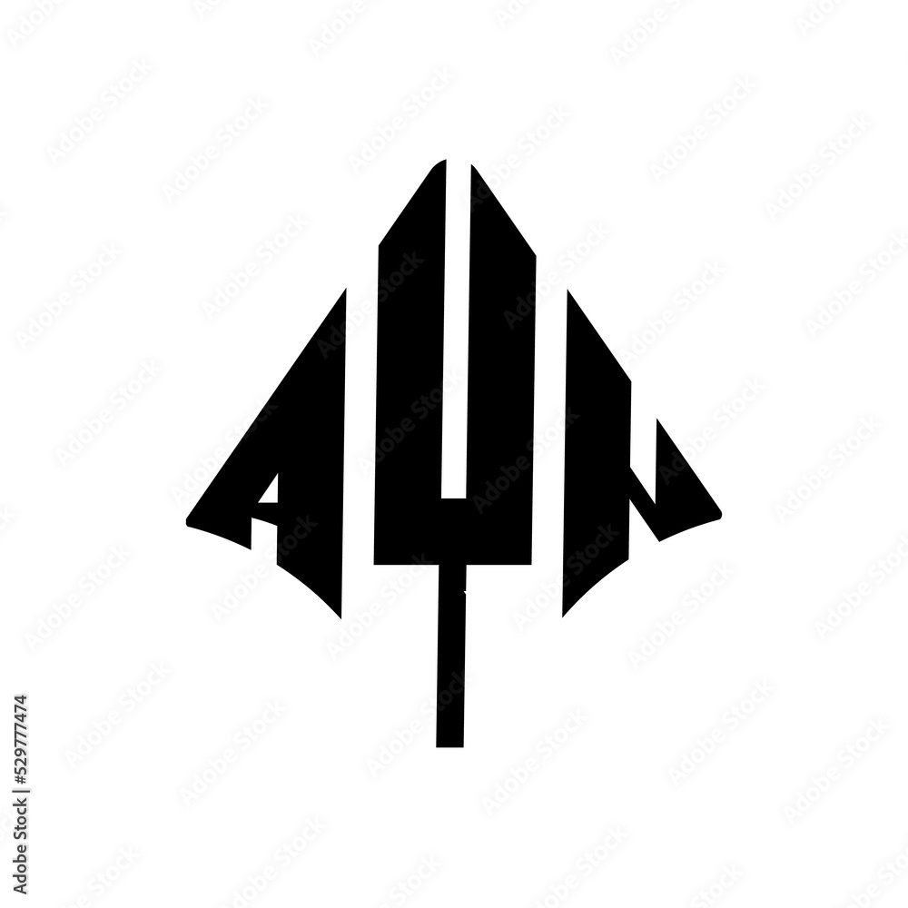 AYN letter logo design. AYN modern letter logo with black background ...