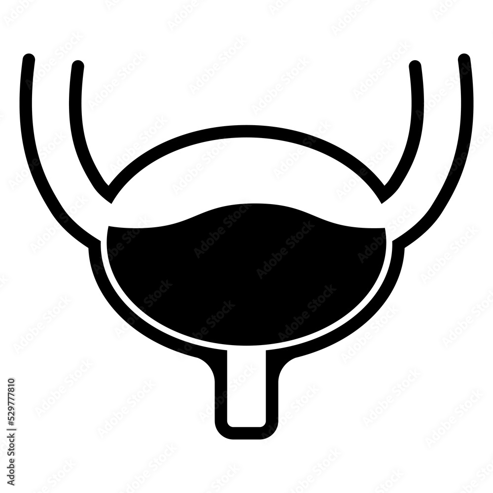 Urology health human icon, anatomy medical body bladder sign, biology ...