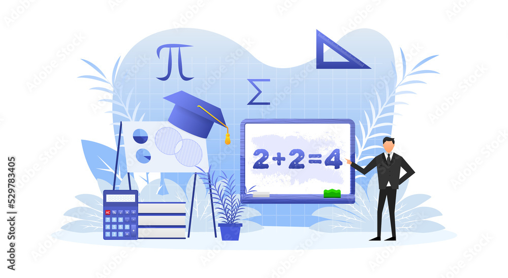 Mathematical theory formulas. Math school subject Stock Illustration ...