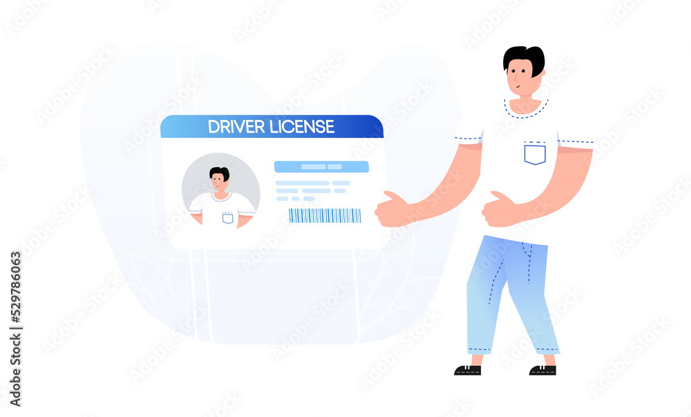 Driver license, car driving licence. ID card template. Vector ...