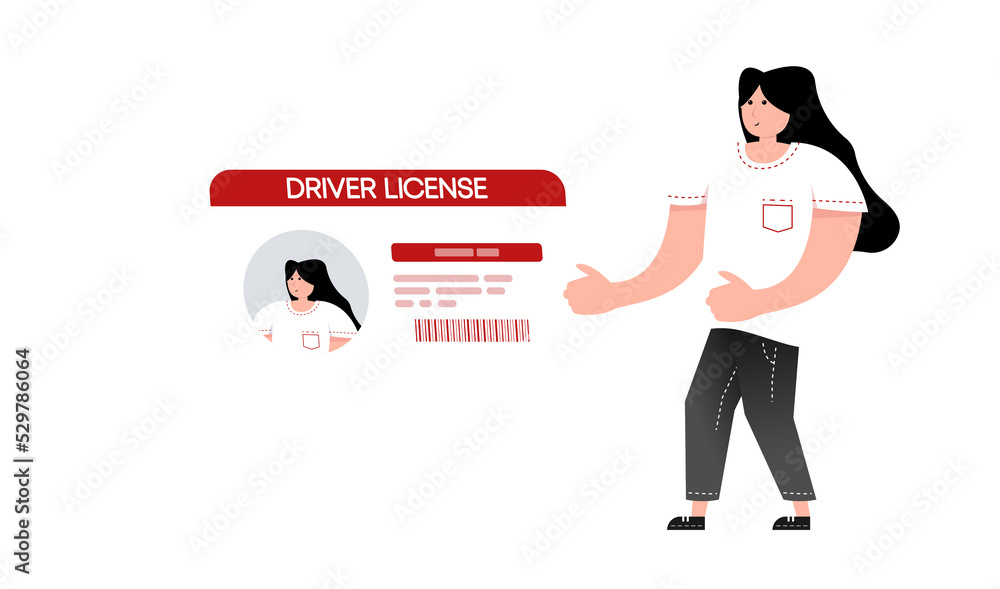 Driver license, car driving licence. ID card template. Vector ...
