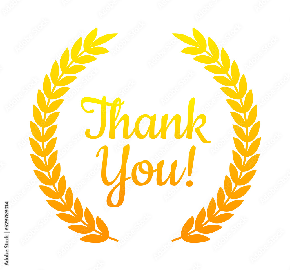 Thank You Gold Award. Gratitude symbol. Vector illustration. Stock ...